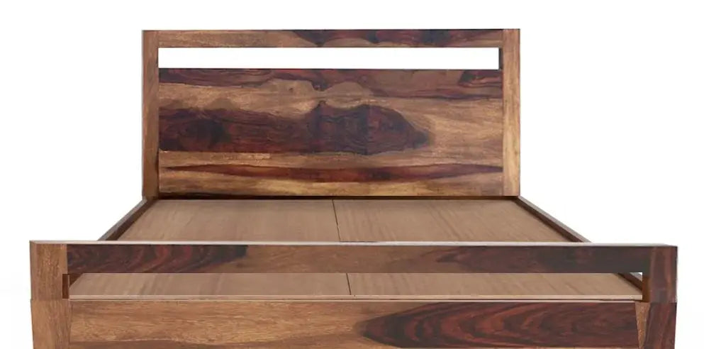 Alpha solid wood King size walnut finish bed – Ferrowoods